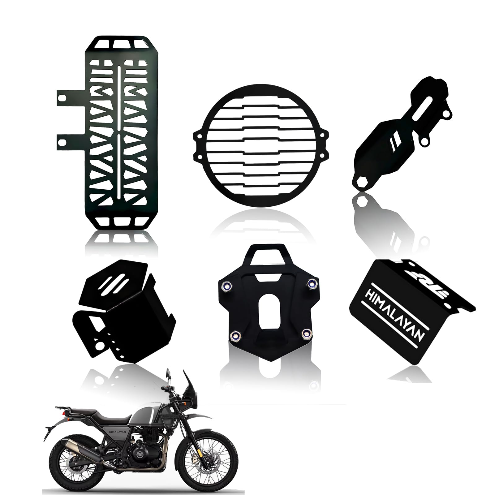 MOTO GENIUS Himalayan Motorbike Accessories Kit | Metal Radiator Guard ...