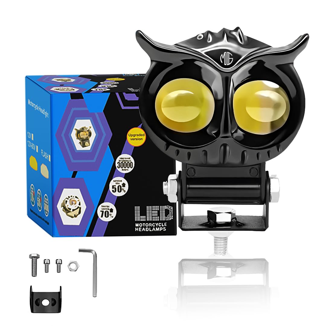 40W OWL Shape LED Fog Light | Dual Color & | Low & High Beam | Univers ...