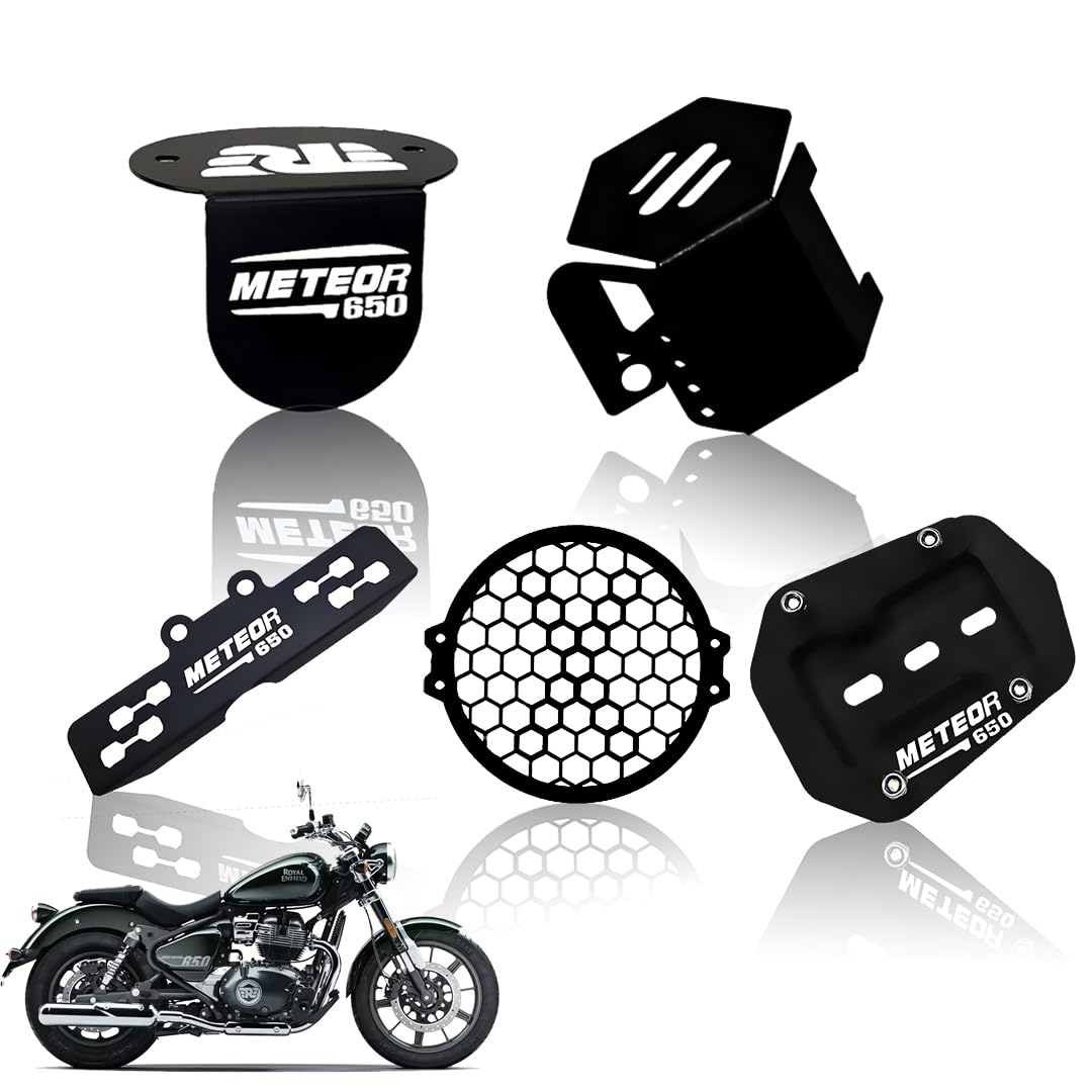 Meteor 650 Motorbike Accessories Kit | Metal Honey Shape Headlight Gri ...
